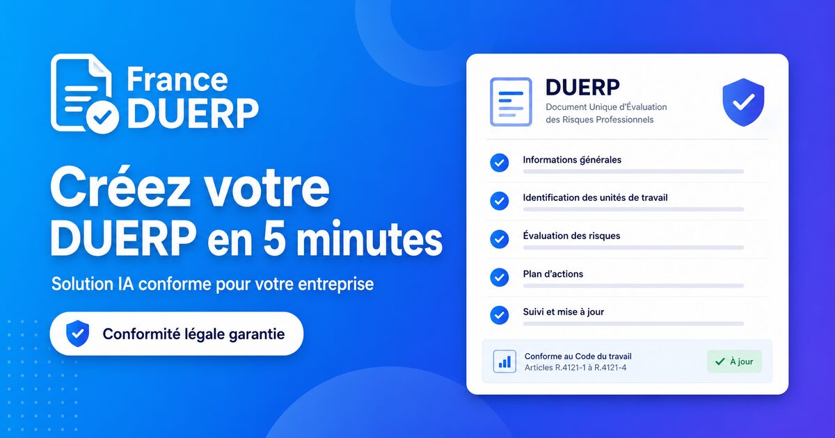 Modèle DUERP Gratuit 2026 : Téléchargez votre Document Unique (PDF, Excel)